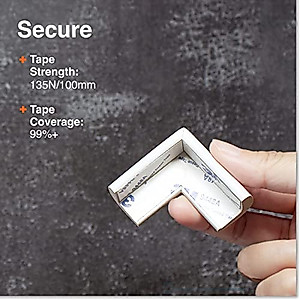 RovingCove Slim-Fit Corner Protector for Baby Proofing (8 Small Corners), Soft Rubber Foam Furniture Corner Bumper Guards, 3M Adhesive Pre-Taped, Oyster White