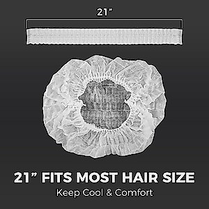 2X Heavy Duty Hair Nets Food Service, 100 Pack, 21", Disposable Bouffant Caps Hair Nets for Women Work, Cooking…