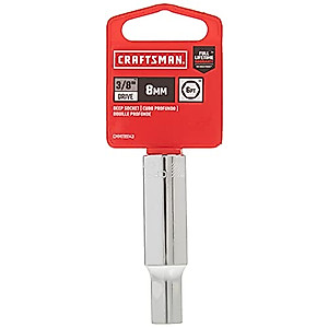 CRAFTSMAN Deep Socket, Metric, 3/8-Inch Drive, 8mm, 6-Point (CMMT99143)