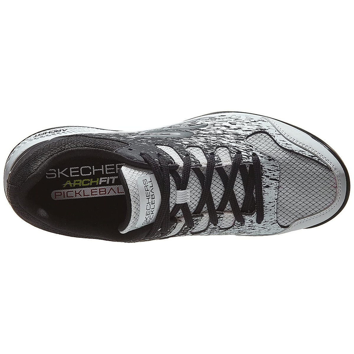 Skechers Men's Viper Court-Athletic Indoor Outdoor Pickleball Shoes with Arch Fit Support Sneaker, White/Black, 10