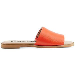Karl Lagerfeld Paris Womens Gloria Suede Flat Sandals Orange 6.5 Medium (B,M)