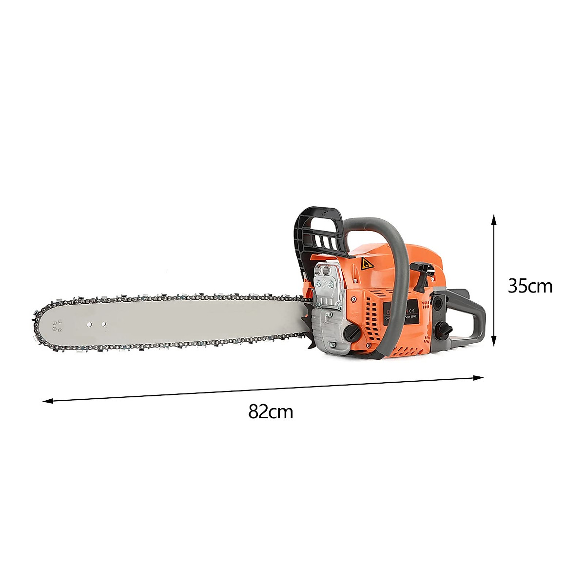 58cc 20 Inch Gasoline Chainsaw Multifunctional High Power Gas-powered Fast Cutting Labor-saving Gas Sawing Handheld Cutting Wood Chainsaw Logging Machine Garden Supplies (Metal)