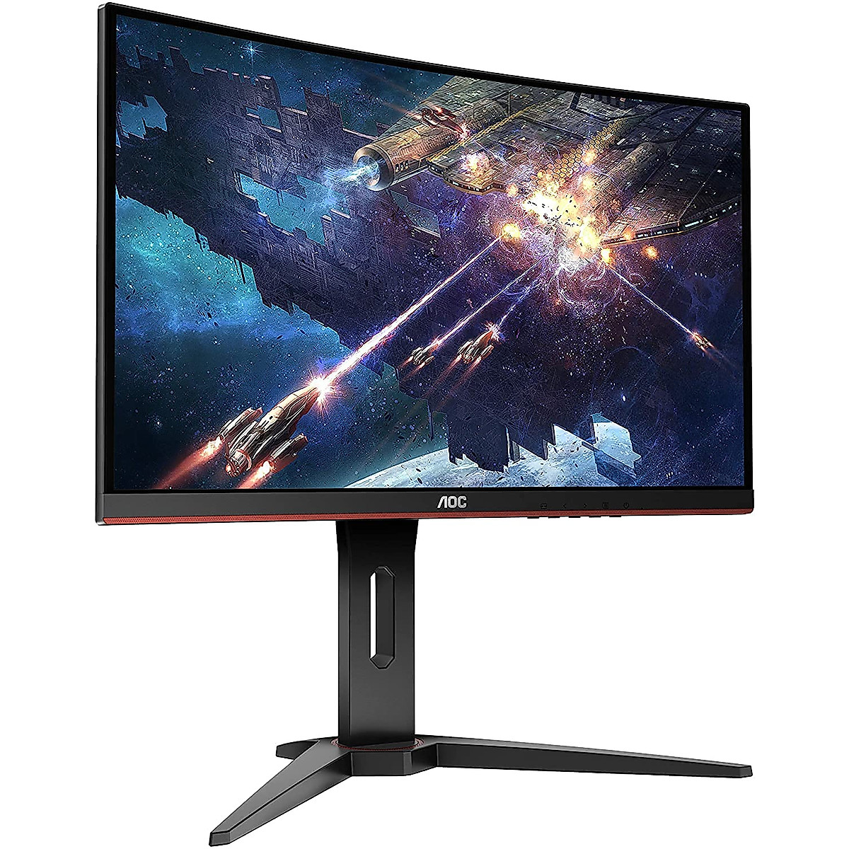 Nowco 2021_AOC 24 inch Gaming Monitor, FHD 1920x1080, 1500R, VA, 165Hz (144Hz Supported,144hz 1ms), FreeSync Premium, Height Adjustable Black, HDMI Cable and Mouse pad Included.