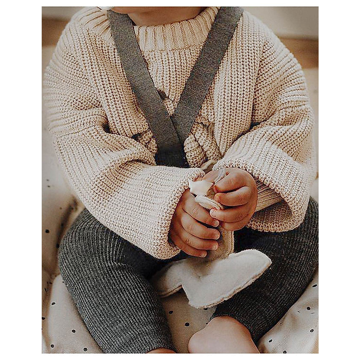 Arssm Toddler Sweater Knit Baby Boy Girl Kids Sweater Crewneck Long Sleeve Pullover Sweater Tops Winter Clothes(Beige-3T)