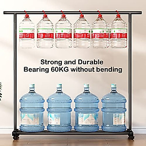 ZBYL Metal Clothes Rack Garment Wardrobe Rack, Mobile Free Standing Clothing Closet Rack with Wheels, Portable Frame Rolling Clothing Coat Organizer Rack with Bottom Rack, 100×143cm