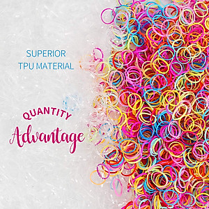 YGDZ 4000pcs Elastic Hair Bands, Clear Hair Elastics Small Mini Girls Rubber Bands Baby Kids Toddlers Hair Ties(2000pcs Clear + 2000pcs Colorful)
