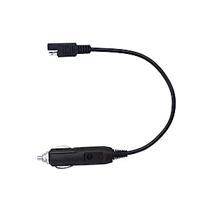 SinLoon Cigarette Lighter SAE Battery Charger Cable, 12V 5A Cigarette Lighter Plug to SAE Quick Release Adapter Extension Charging Cable with Fuse and LED Light(35cm)