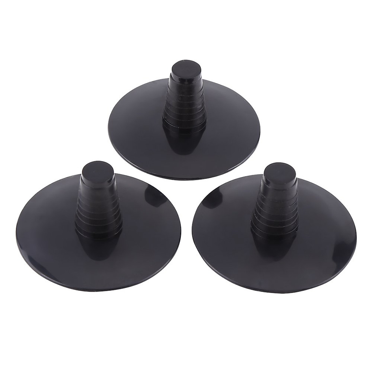 Walfront 6Pcs Bottle Top Stem, 3.15 x 3.15 x 1.57 Glass Beer Bottles Top Holder for Crafts,Wine Bottles Top Stems Base Stand Rubber(Black)