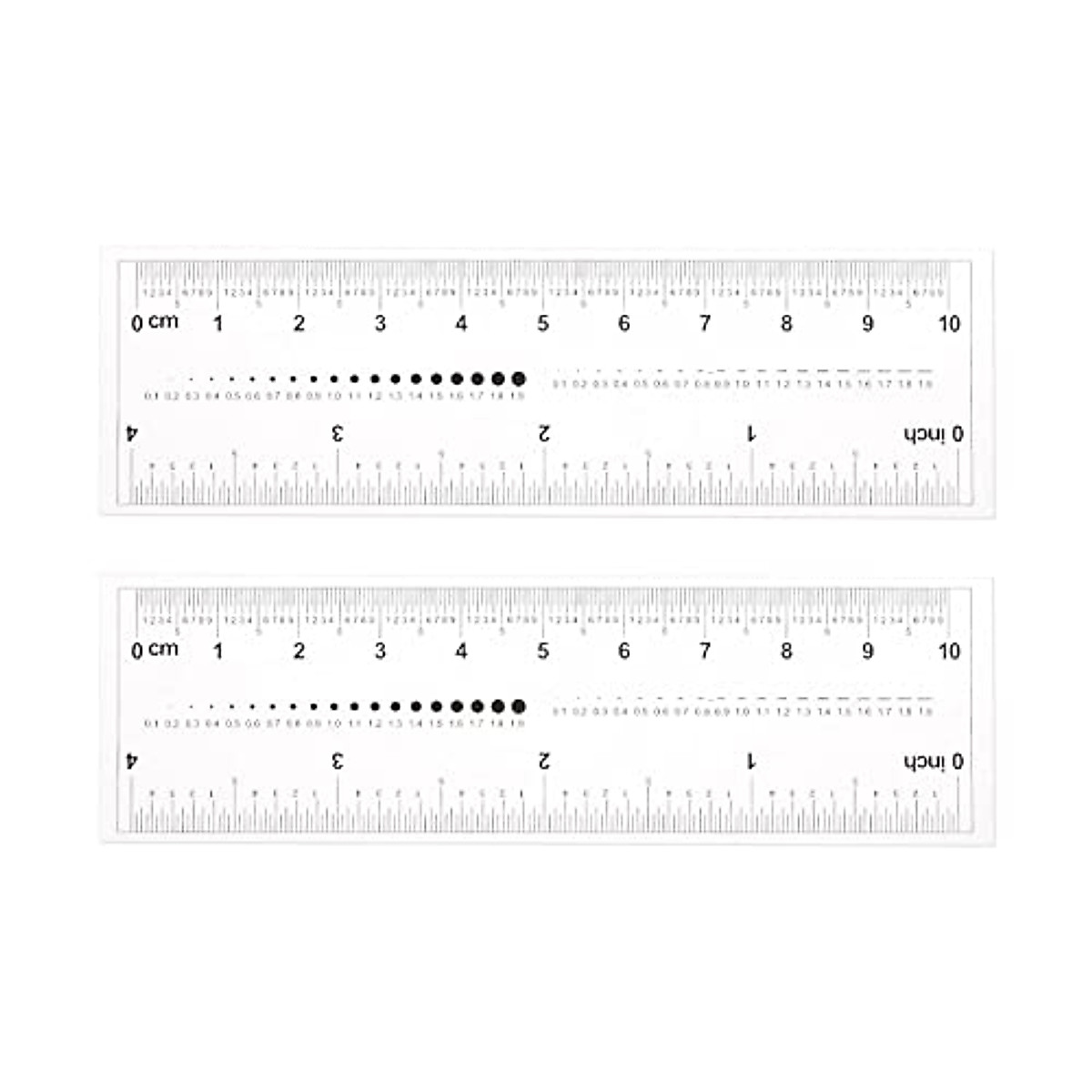 HARFINGTON 2pcs Film Flexible Ruler 4 Inch 0.5mm Scale PET Plastic Folding Straight Ruler Calibration Soft Ruler Measuring Tool for Factory, Transparent