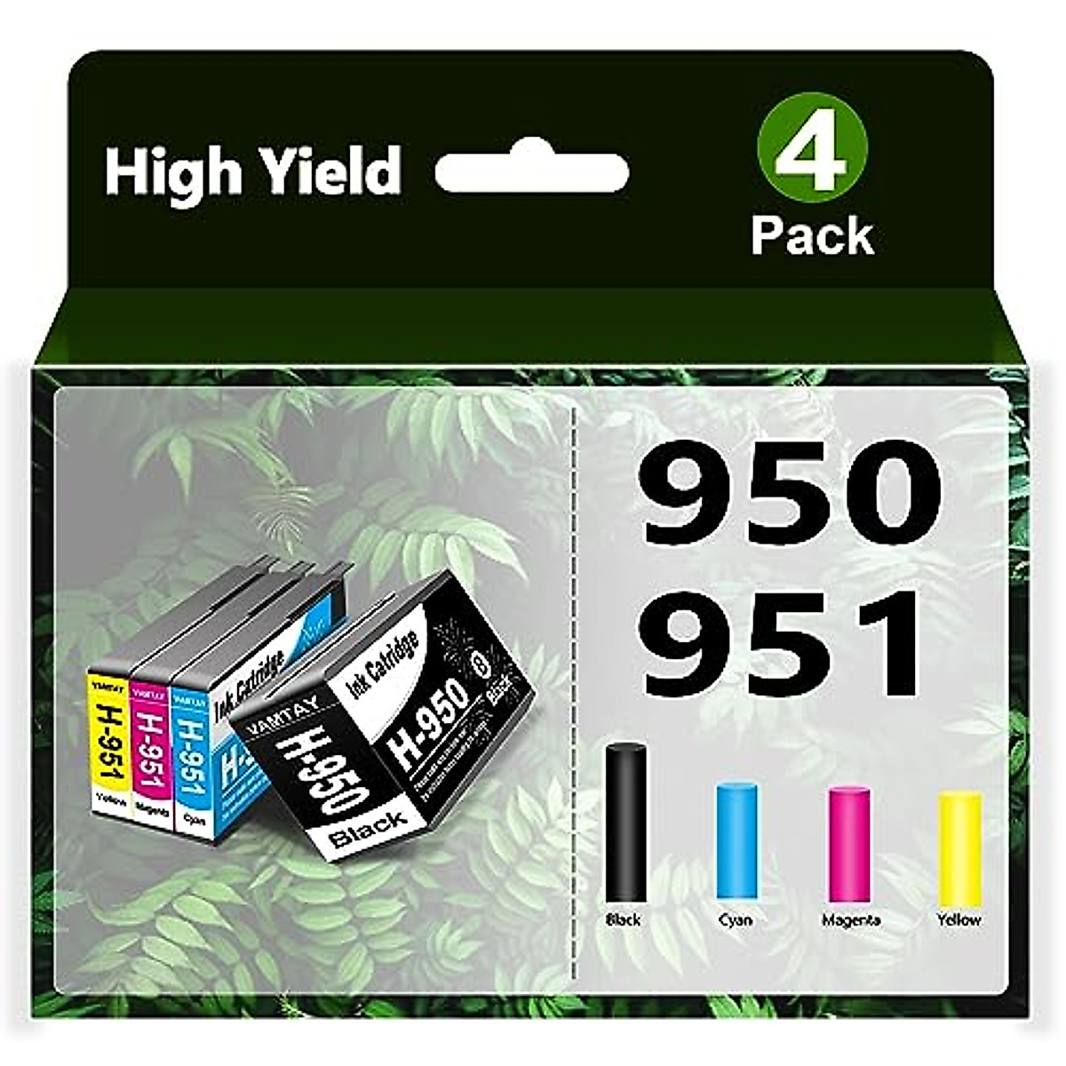 VAMTAY Compatible 950 951 Ink Cartridges Replacement for 950XL 950 XL 951XL 951 XL for OfficeJet Pro 8600 8610 8620 Printer 4 Combo Pack