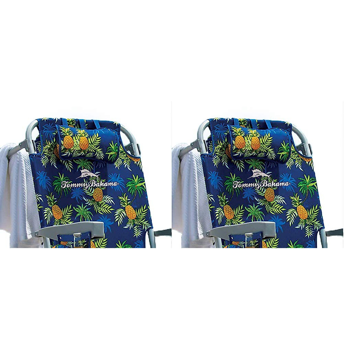 Tommy Bahama 2 2016 Backpack Cooler Beach Chair with Storage Pouch and Towel Bar (Green Floral)