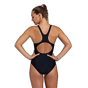 Arena Women's Standard Feel Flower Control Pro Back Swimsuit US, Black/Black Multi