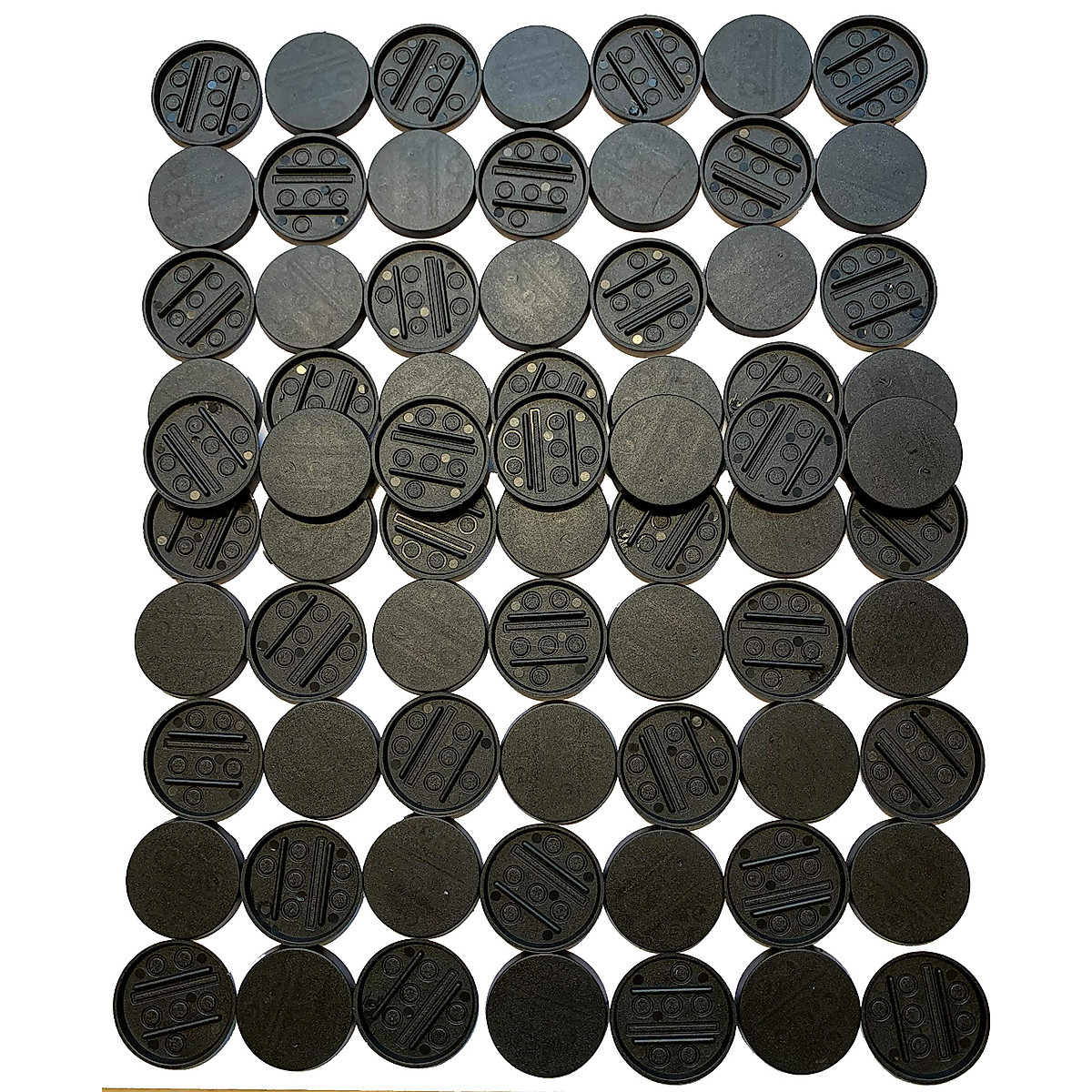 Pack of 100-30mm Flat Multi-Purpose Bases for Miniatures (roughly 1.2") - Black Plastic - (Affordable 32mm Replacements)