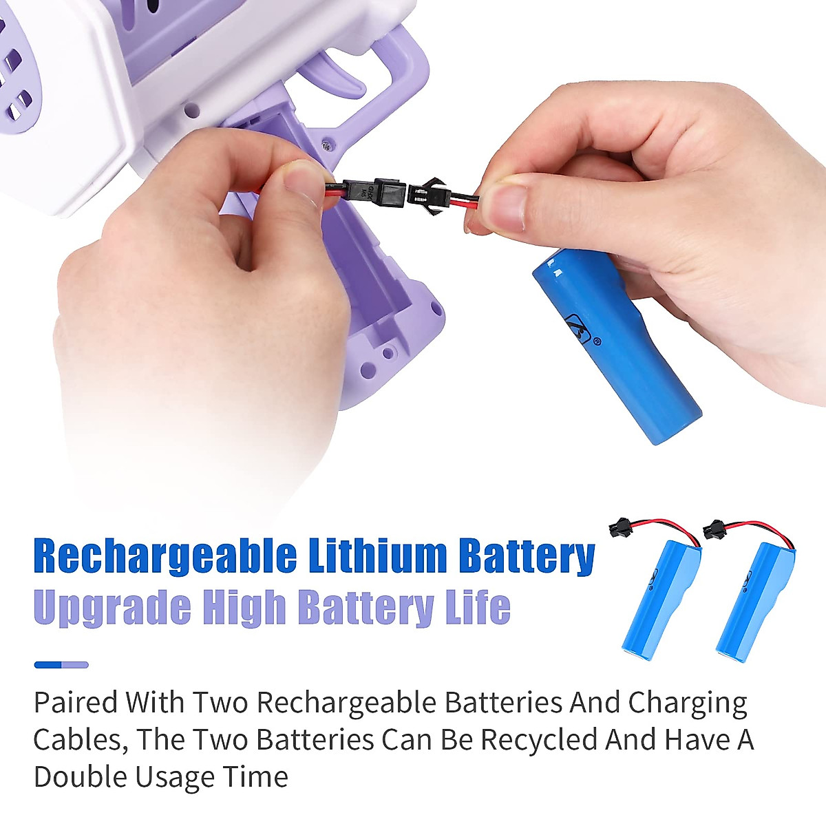 Bubble Gun Rocket 69 Holes Soap Blaster Machine, Bazooka Bubble Launcher Blower Toys for Kids Outdoor Indoor, Bubble Maker for Party Birthday Wedding(Purple)