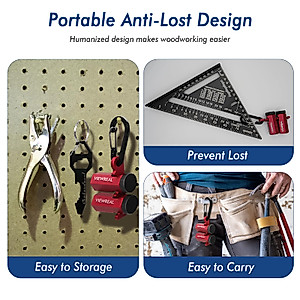 Red Extra Tall Stair Gauges Set with Holder: A Non-Slip Guide for Circular Saw & Carpentry Squares, Perfect for Framing & Rafter Layout