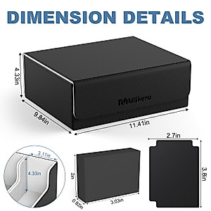 Mlikero Card Deck Case for Trading Cards 1800+, Leather Magnetic Closure Commander Storage Box Magic Card Protectors Fit for YuGiOh, MTG and Sport Cards…