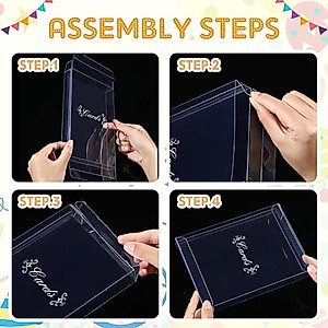 Suzile 24 Pcs Clear Greeting Card Boxes, Plastic Transparent Photo Storage Box Greeting Card Holder Rectangular Box Case Printed Cards for Cards, Photos, Paper, Envelopes(5.39 x 7.36 x 1 Inches)