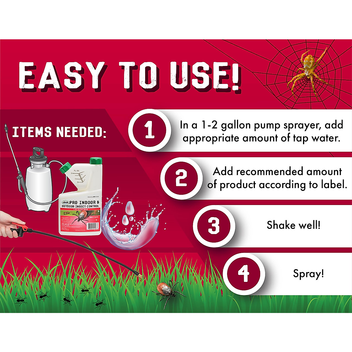 7.9% Bifenthrin Insecticide - 16 Ounces - (Compare to Leading Brands) – Professional Insect Control - Kills on Contact - Fire Ants, Ticks & More