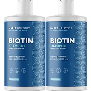 Volumizing Biotin Shampoo for Thinning Hair - Thin Hair Shampoo with Rosemary Argan and Essential Oils for Hair Care - Vegan Sulfate Free Shampoo for Damaged Dry Hair Paraben and Cruelty Free 2 Pack