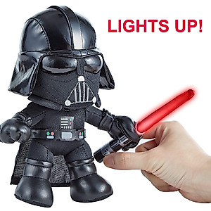 Mattel Star Wars Plush 6-inch Figure 2-Pack, Luke Skywalker vs Darth Vader, Lightsaber Duel Set of 2 Soft Dolls with Light-up Weapons
