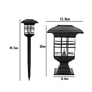 YUTR Waterproof Newest Outdoor Powered LED Garden Yard Bollard Pillar Light Post Lamp