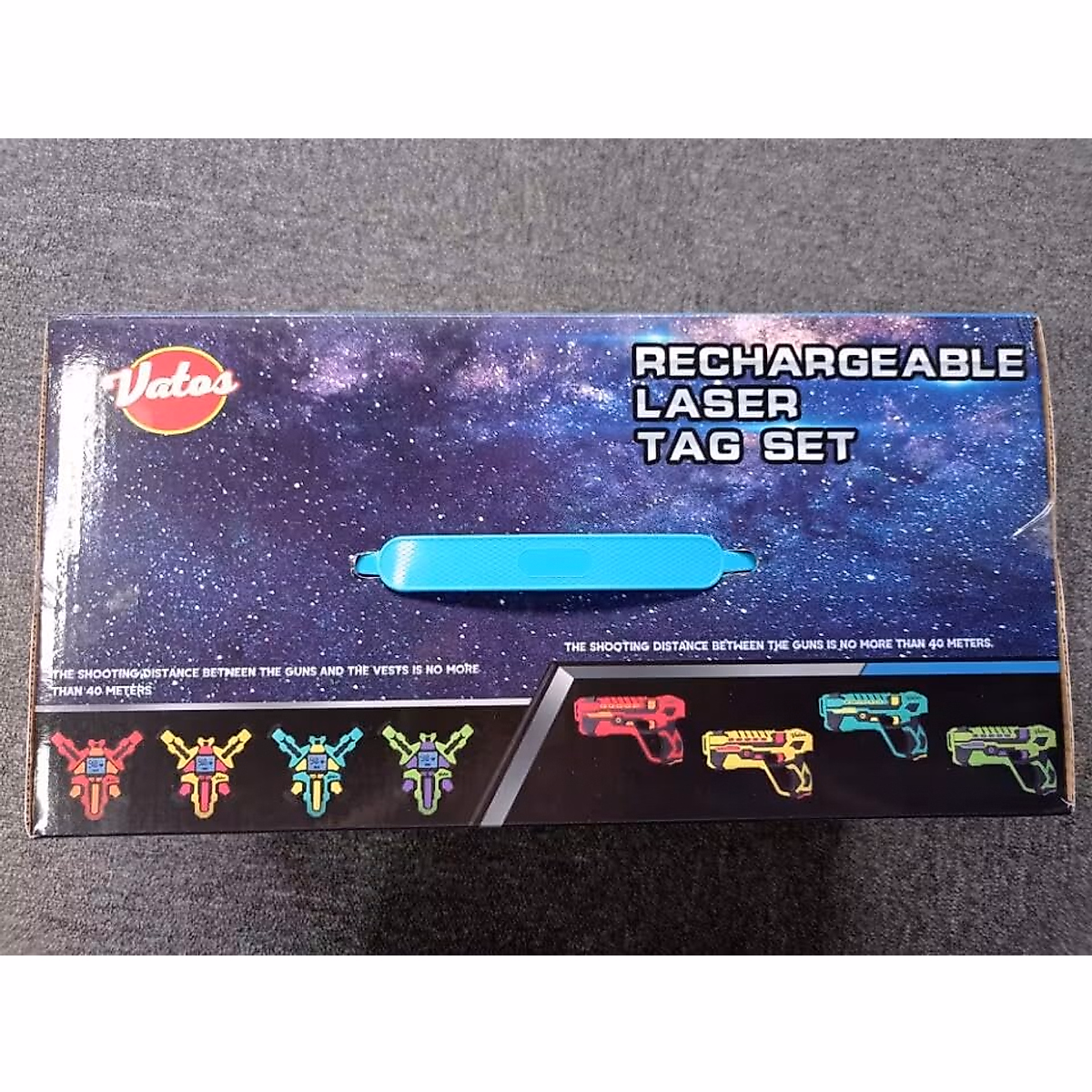 VATOS Rechargeable Real time Data SYNC Laser Tag Gun Set - 2.4GHz Infrared Laser Tag of 4 Gun 4 Vest with Glowing Light, Lazer Tag Game for Kids Adults, Family Group Activity for Boys Girls Age 6-12