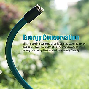 FUNJEE Flex Cobra Portable Mist Stand, Mist Sprinklers for Outdoor Cooling, Patio Misting System, Garden Cooling system, 6.2 FT (1, Yellow)