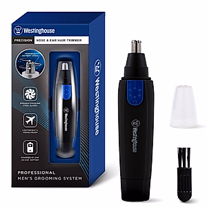 Westinghouse Nose Hair Trimmer for Men Precision Nose Trimmer for Men Professional Men's Nose and Ear Trimmer Stainless Steel Blades Lightweight and Travel Ready