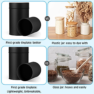 Zopeal 6 Pack Metal Tea Tin Canister with Airtight Double Lids 16 oz Round Tin Can with Lid Double Sealed Small Kitchen Container for Loose Tea Storage Coffee Sugar Candy Herbs and Spices