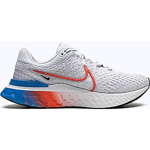 Nike Womens React Infinity Run FK 3, Football Grey/Bright Crimson, 6.5 M US