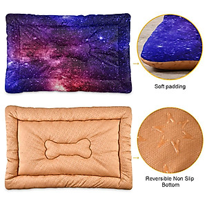 YETTASBIN Cgalaxy Crate Pet Bed, Portable Washable Dog Cat Mat, Soft Comfortable Pet Mattress with Non-Slip Bottom for Dogs Cats Sleeping, 36 x 24 Inch