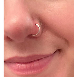 MODRSA Nose Rings 16gauge L Shape Nose Studs Nose Screw Surgical Stainless Steel Thick C Shape Nose Ring Hoop High Nostril Nose Piercing Jewelry for Women Men