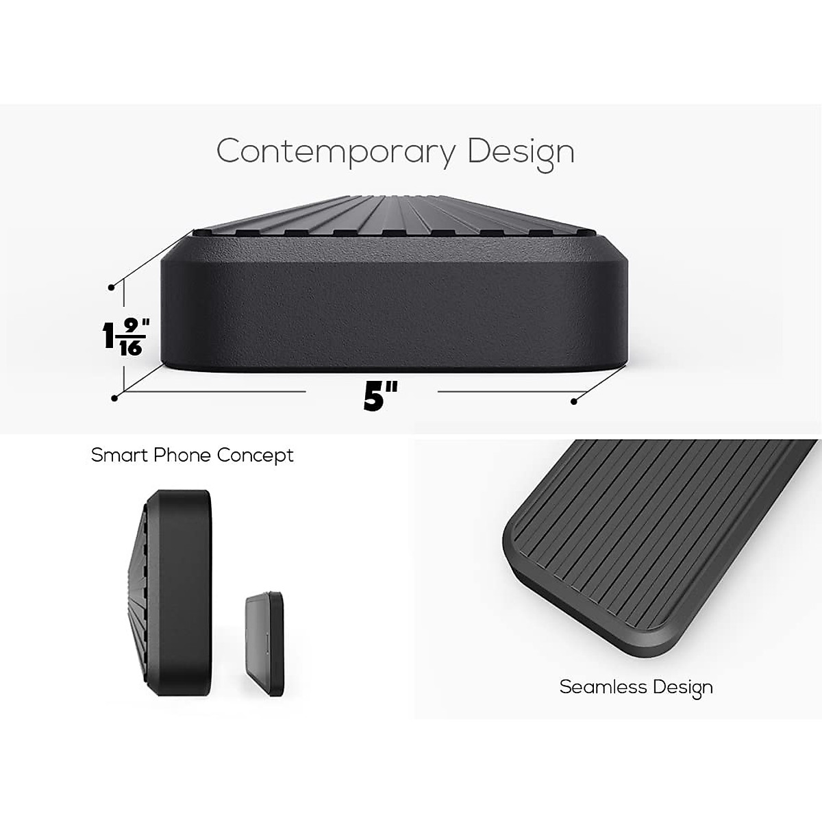 APS Rear Step Bar 5 inches Matte Black Compatible with Ford Transit 2015-2024 Full Size Van (Exclude 2022-2024 E-Transit) (Nerf Bars Side Steps Side Bars)