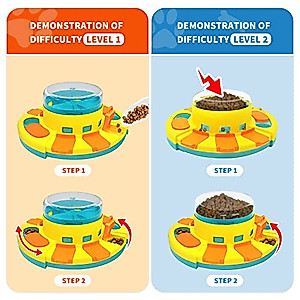 Holihoos Dog Puzzle Toys, Interactive Dog Toys for IQ Training & Mental Enrichment, Treat Food Dispensing Slow Feeding to Aid Pet Digestion Level 1 & Level 2