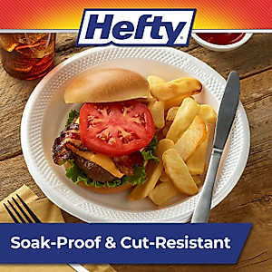 Hefty Deluxe Extra Strong & Deep Foam Plates, Round, White, 10.25 Inch, 21 Count