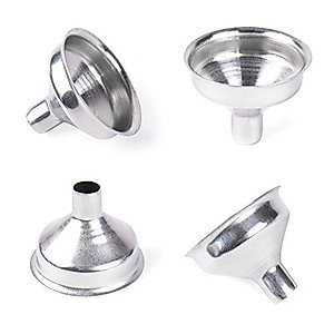 1.25" Stainless Steel Mini Funnels for Miniature Bottles, Essential Oils, DIY Lipbalms, Cooking Spices Liquids, Homemade Make-Up Fillers (6 Pack) by Super Z Outlet