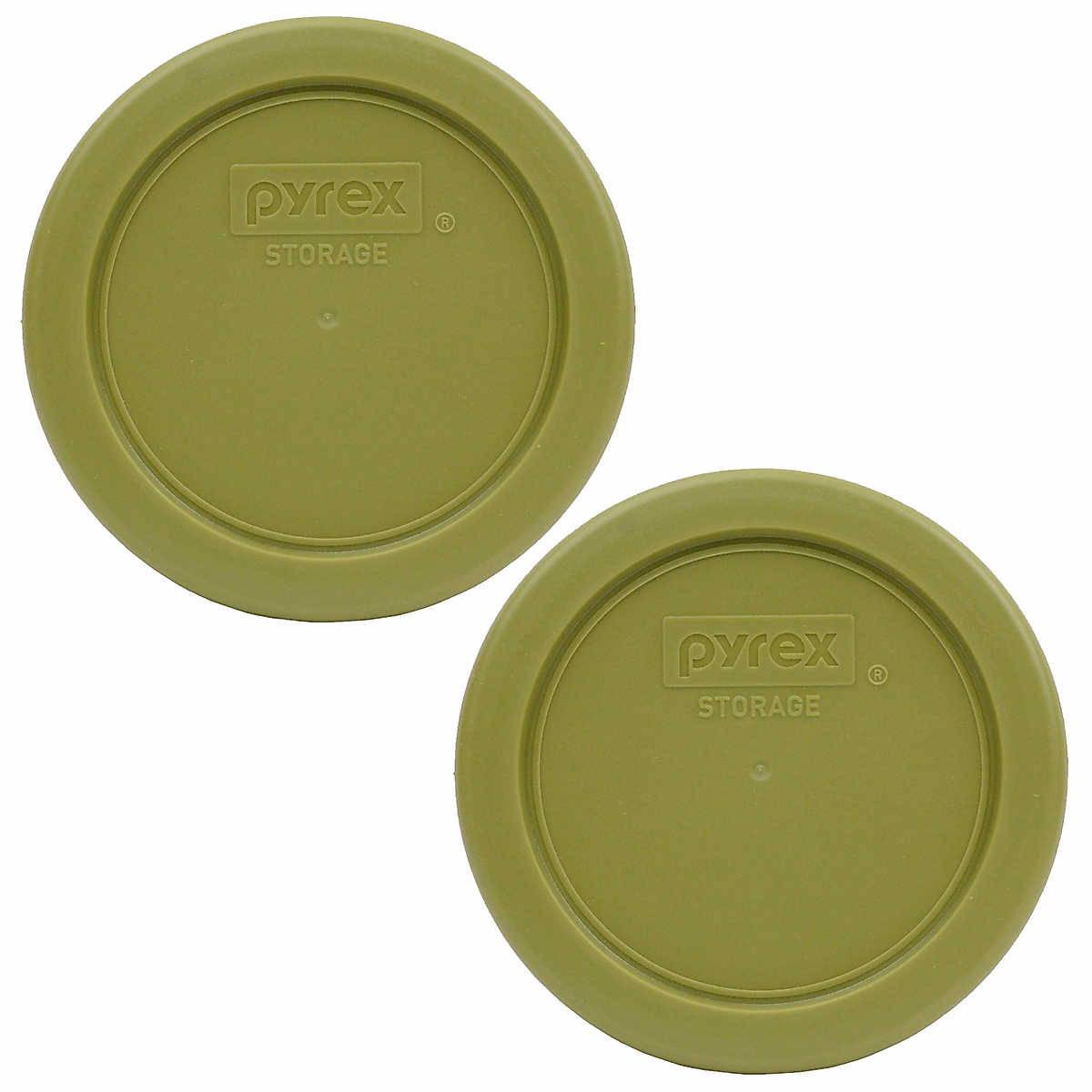 Pyrex 7202-PC Olive Green Plastic Food Storage Replacement Lid, Made in USA - 2 Pack