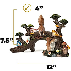 VP Home Birds and Squirrels Bonsai Tree Solar Powered LED Outdoor Decor Garden Light