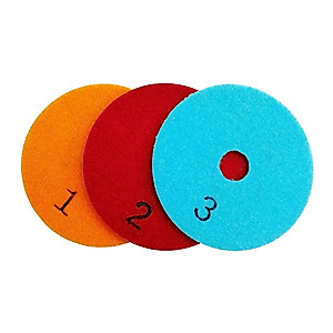 SHDIATOOL Diamond Polishing Pads Kit for Granite Marble Stone Tiles Including 3 Kinds Diamond Pads