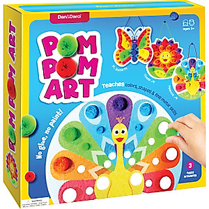Pom Pom Arts & Crafts Kit for Toddlers - Toddler Art Activity Easter Craft for Little Boys & Girls Ages 3, 4, 5, 6 Years Old Kids Sensory Activities - Builds Fine Motor Skills & Hand-Eye Coordination
