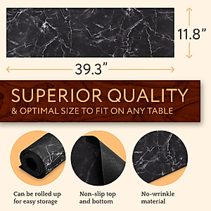 Anna Stay Table Runners - Trivet & Table Runner, Handles Heat Up to 300F, Anti Slip, Hand Washable, Great for Hot Dishes and Pots, Great as Dresser Decor & Table Decor, Blue Table Runner