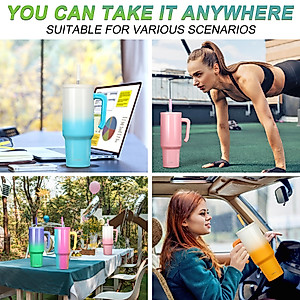 40 oz Tumbler with Handle | Insulated Tumbler with Leak-proof Lid and Straw | Stainless Steel Coffee Travel Mug | Reusable Water Bottle Cup | Keeps Cold for 34Hrs (Fairyland Green)