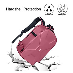 MOSISO Camera Backpack, DSLR/SLR/Mirrorless Photography Camera Bag 15-16 inch Waterproof Hardshell Case with Tripod Holder&Laptop Compartment Compatible with Canon/Nikon/Sony, Dusty Rose