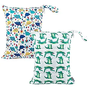 ALVABABY 2pcs Wet Dry Bags Mommy Bag,Waterproof Reusable,Yoga Gym Bag for Swimsuits or Wet Clothes L-YX2834