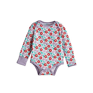 Coolibar UPF 50+ Baby LumaLeo Bodysuit - Sun Protective (12-18 Months- White Blushing Blooms)