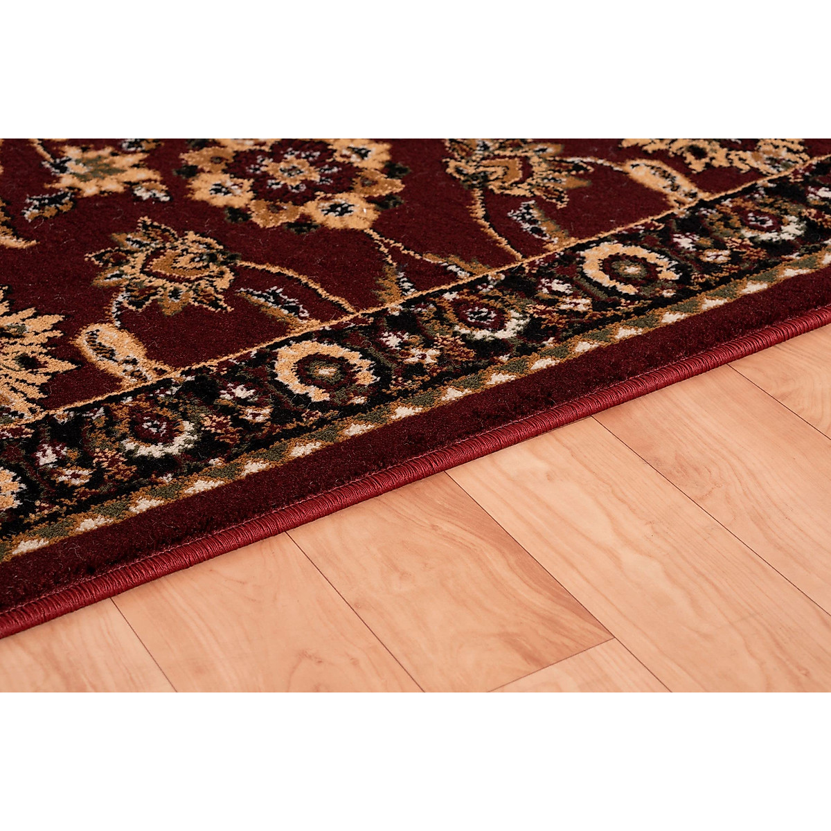 Great American Distributors Hearth Slice Fireplace Rug - Log Cabin Decor, Kitchen Carpet, Accent Rug, Fire Resistant Mat, Traditional Designs, 2'2" x 3'3" (Red/Black/Red)