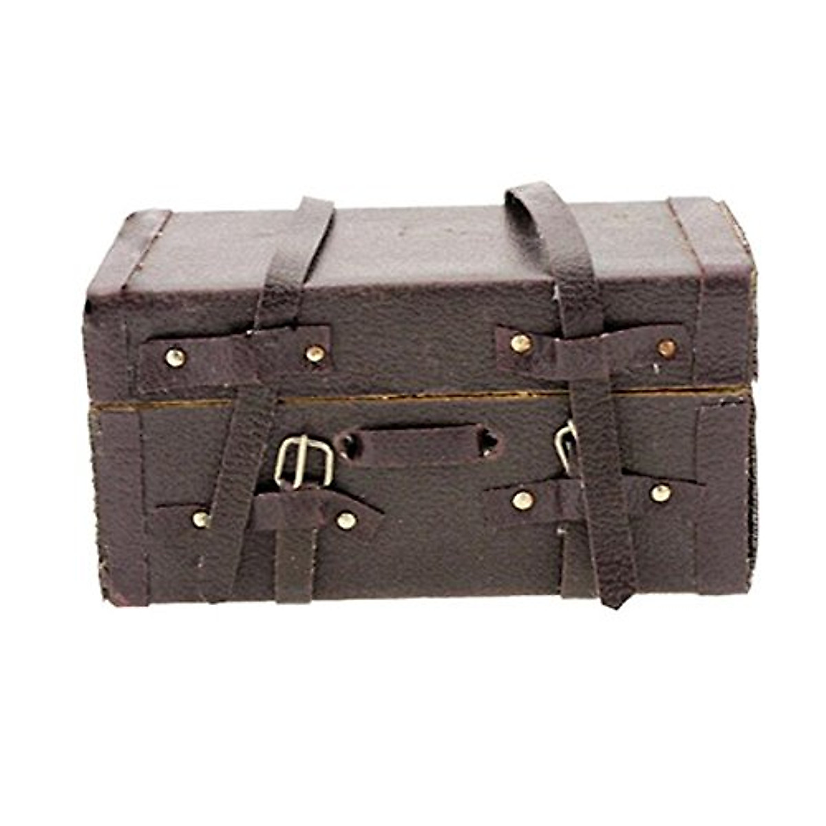 EatingBiting Dollhouse Miniature Doll Furniture Accessories 1:12 Dollhouse Miniature Vintage Brown Lugguage Box Trunk case Bag, Can Open and Close, Retro Elegant Vivid