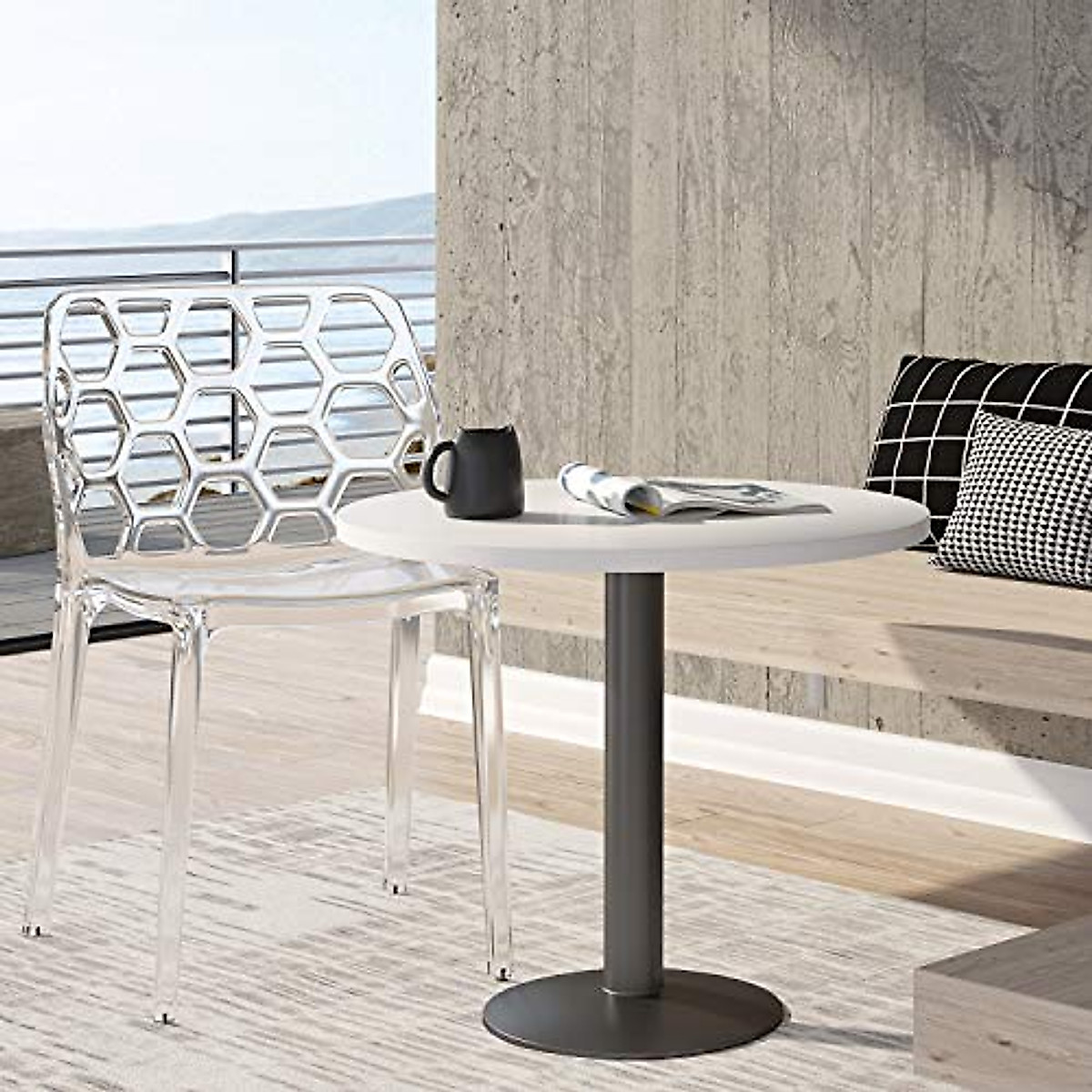 LeisureMod Dynamic Modern Dining Chair, Clear