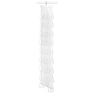 Whitmor White Hanging Shoe File, Clear