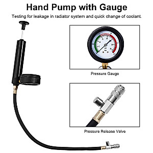 Goplus 28-Piece Universal Radiator Pressure Tester, Vacuum Type Cooling System Tool Kit w/Carrying Case (Blue Case)